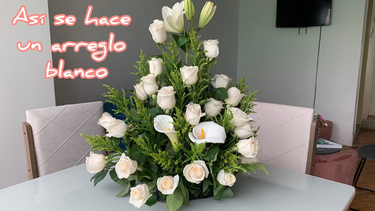 Arreglo Blanco! Así lo hice 😃/ Yuri Arreglos Florales #arreglosflorales ...