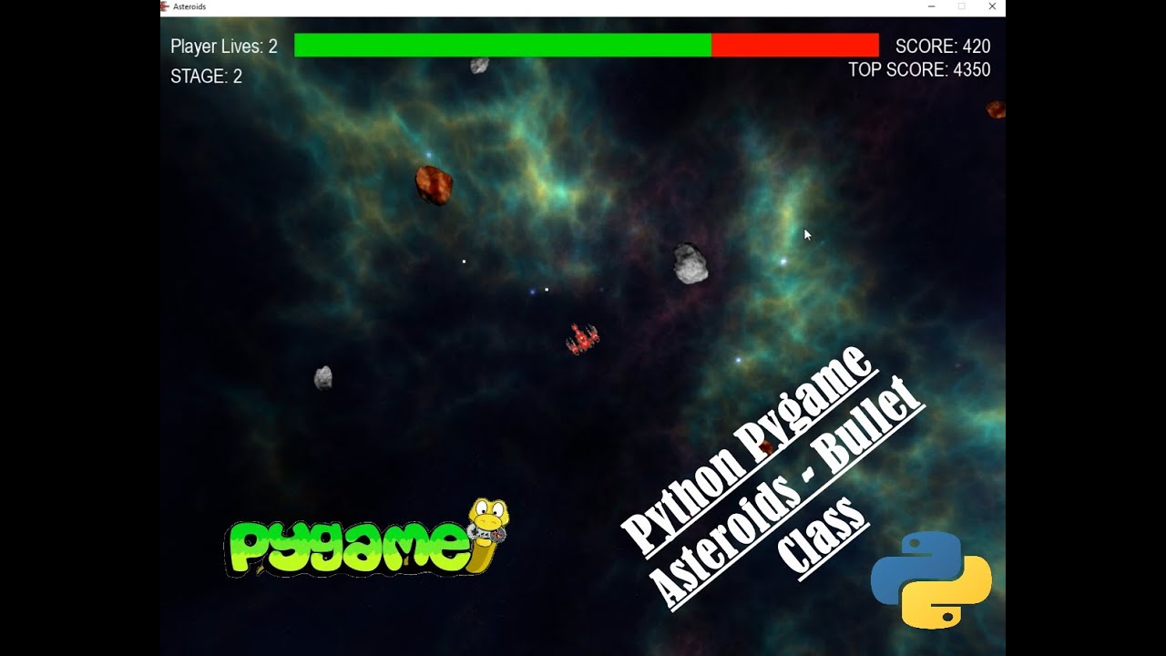 Asteroids Adding Bullet Class Python Pygame Coding 6828