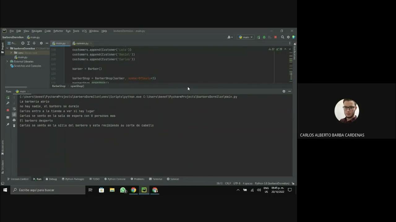 Barbero dormilón con python - YouTube
