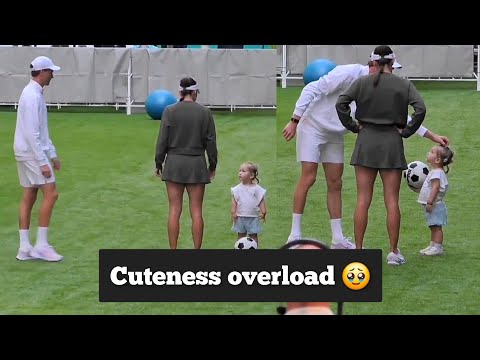 Jannik Sinner Tries to play football ⚽ with Belinda Bencic's daughter in Miami Open 2026