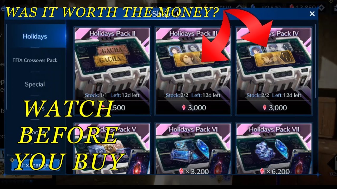Are They Worth The Money? Holiday Paid Bundles- Final Fantasy 7 Ever Crisis - YouTube