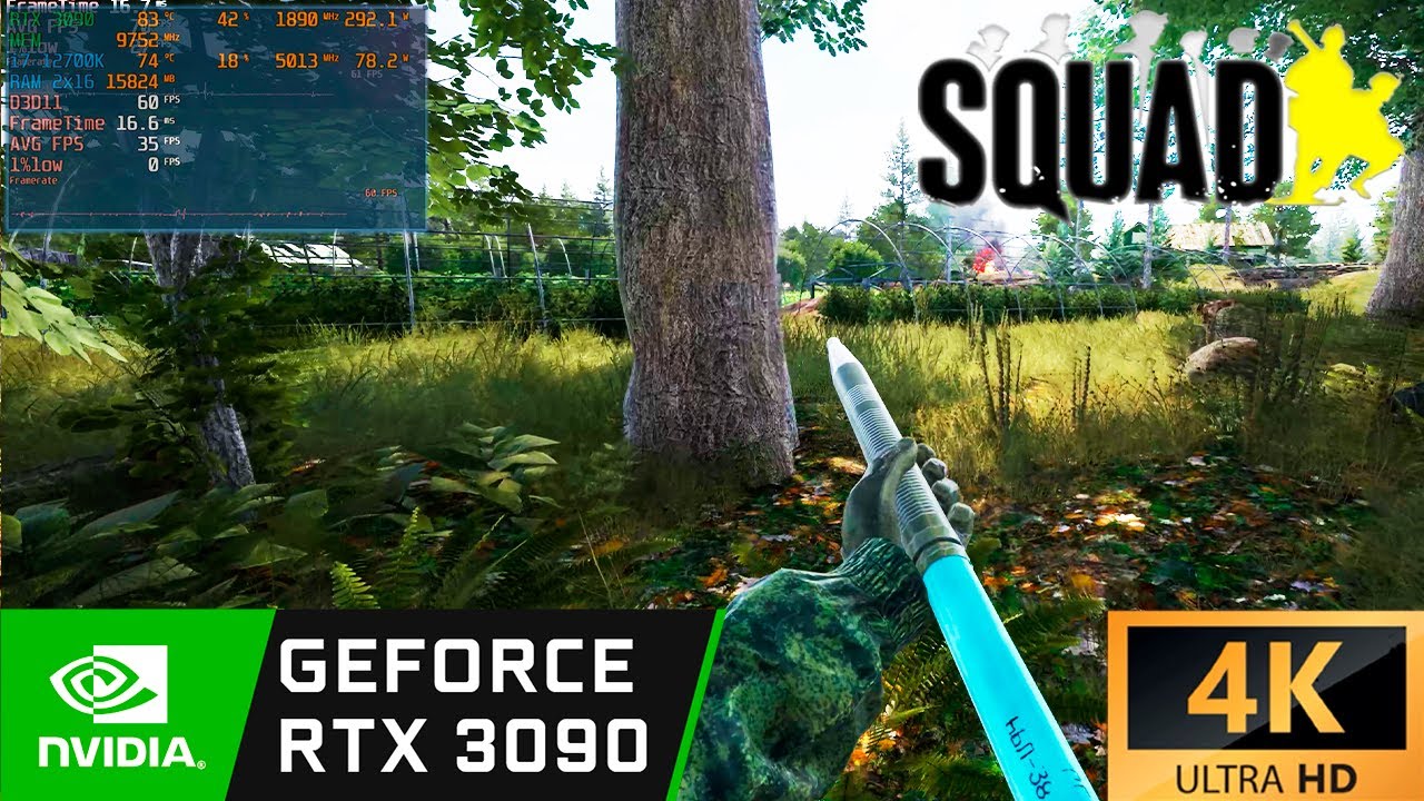 SQUAD | RTX 3090 24 GB + i7 12700K 5.0 GHz [4K Ultra High Settings ...