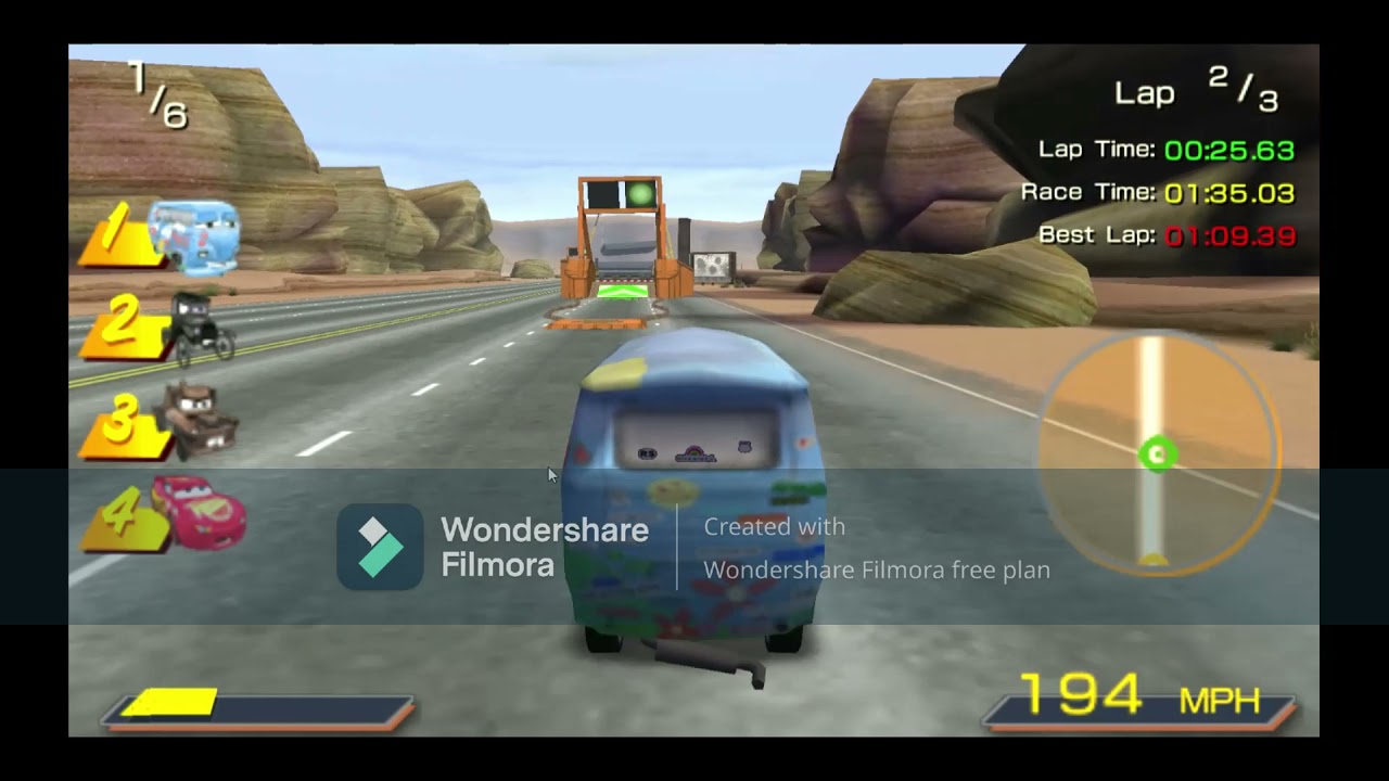 Cars: The Video Game PSP Grand Prix Mode: Cup 2 as Fillmore - YouTube