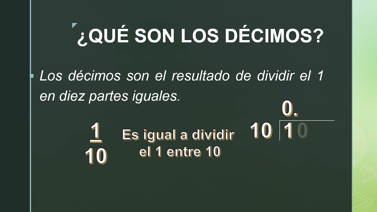 DÉCIMOS, CENTÉSIMOS Y MILÉSIMOS - YouTube
