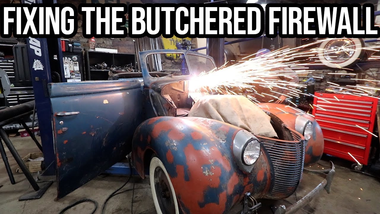 Replacing The Hacked Up Firewall In The 1938 Ford Convertible - YouTube