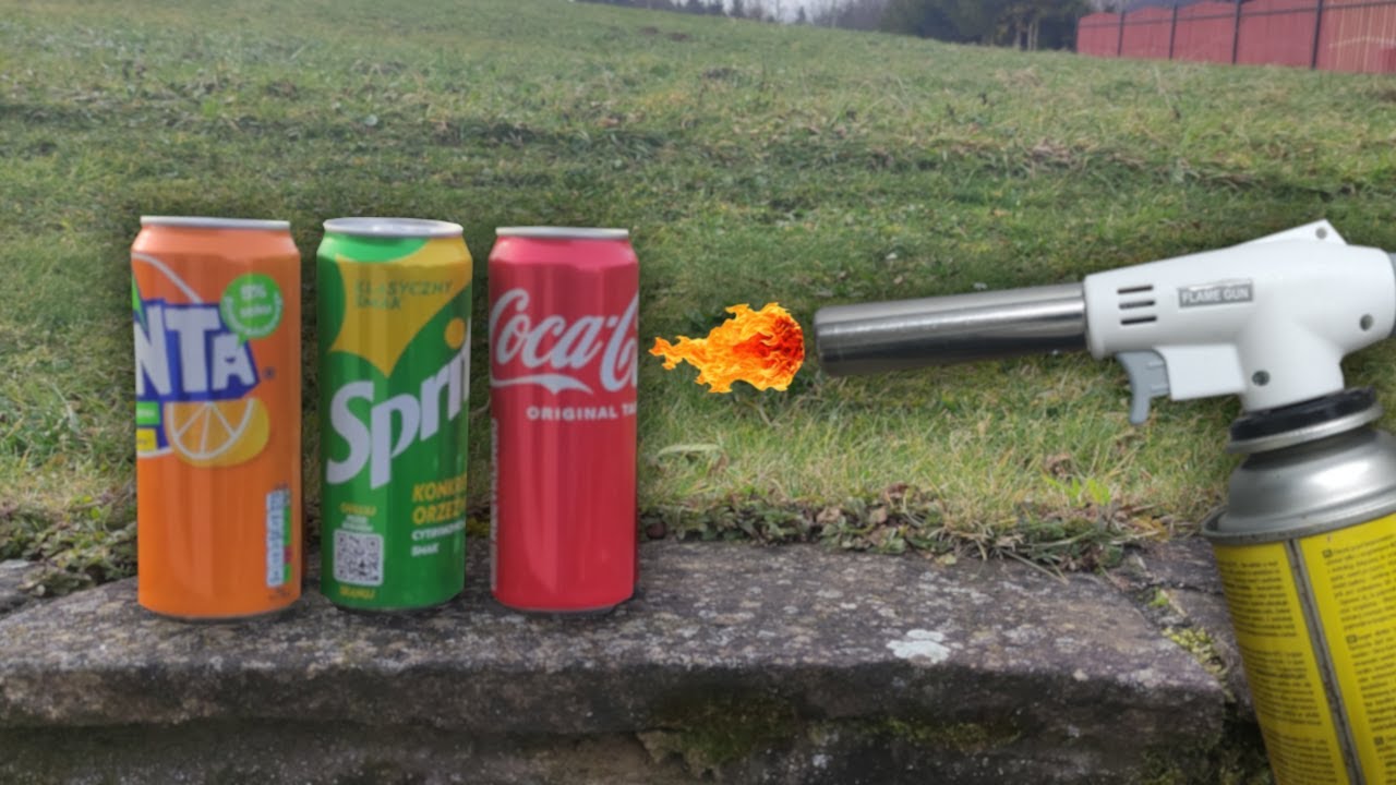 BURNING COCA COLA, SPRITE, FANTA BY GAS TORCH! - Experiment - YouTube