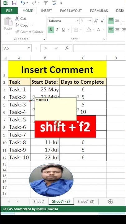 Insert Comments in Excel Using Shortcuts (Shift+F2) - Boost Your ...