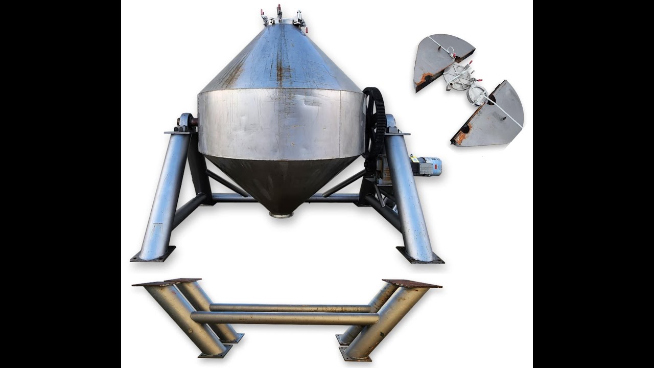 Used Stainless Steel Double Cone Blender - 50 cubic foot - YouTube