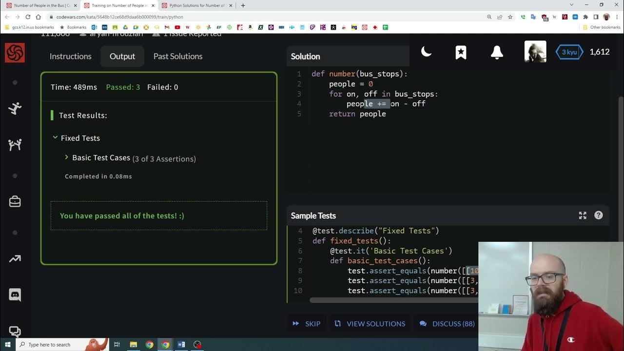 CodeWars: Number of People in the Bus - YouTube
