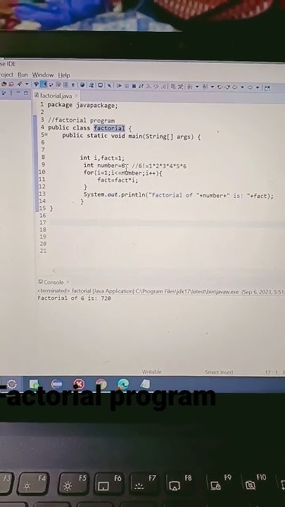 Day 2 Factorial Program In Java Java Javaprogramming Javatutorial Javatutorial Youtube 