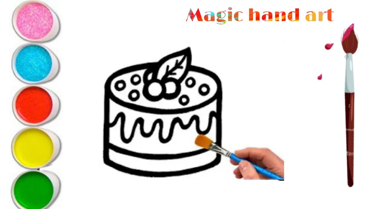 How to draw a birthday cake 2 | painting and drawing for kids,toddlers ...