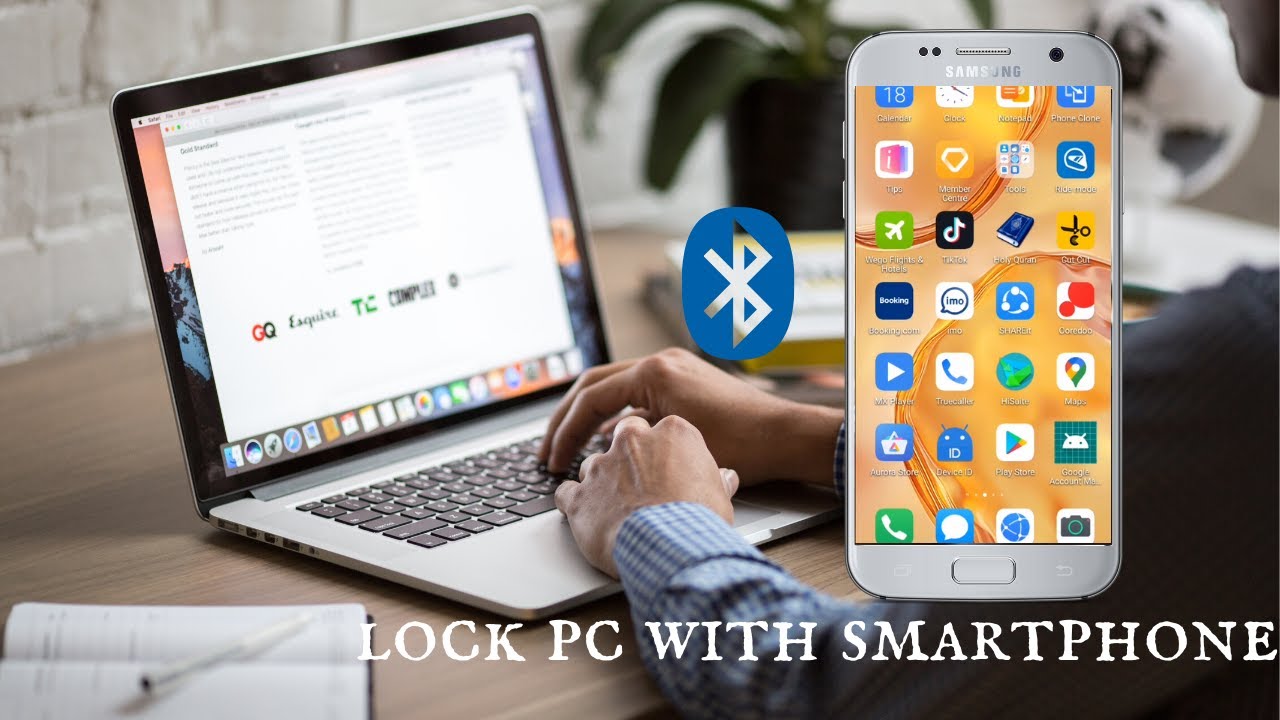 Lock your Laptop / PC using Mobile - Computer screen with smartphone ...