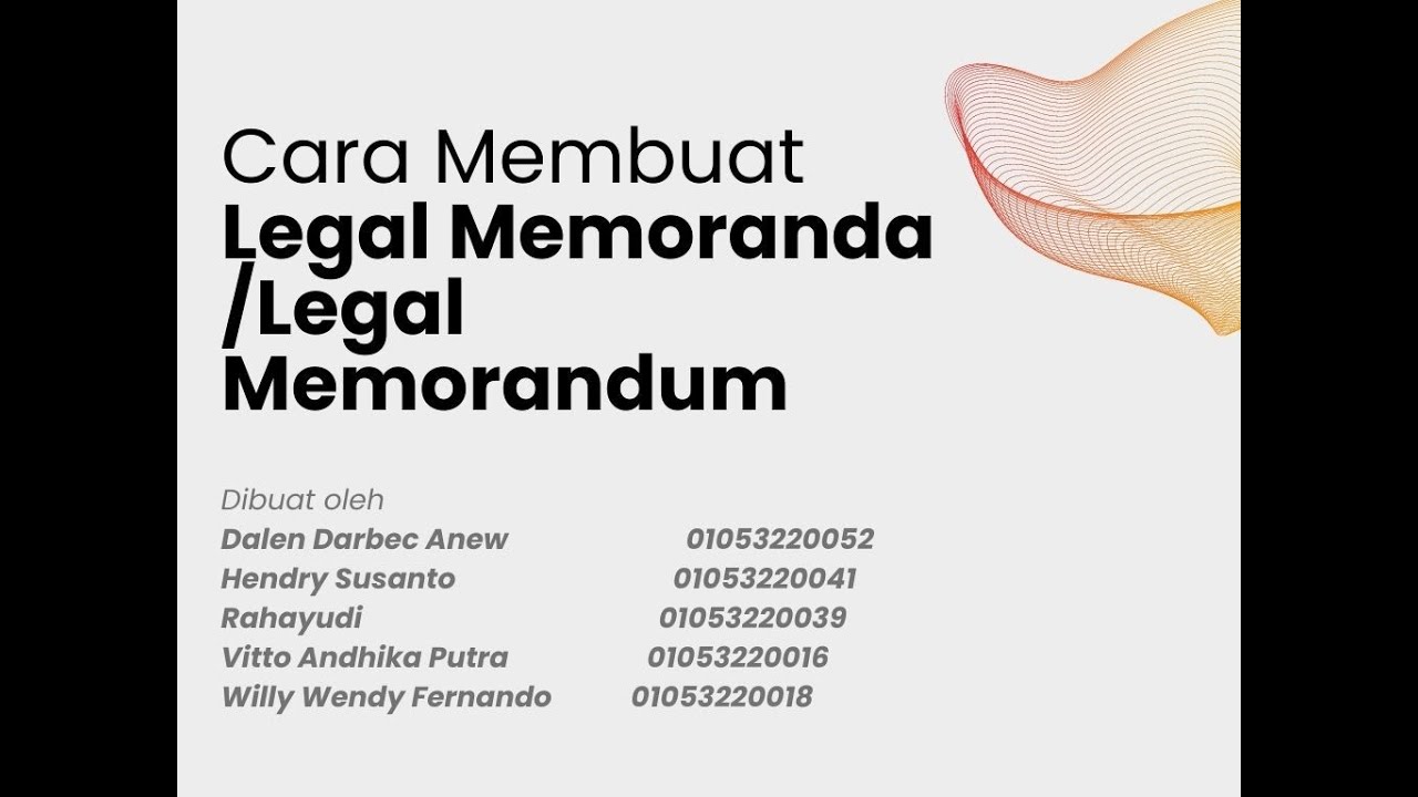 Cara Membuat Legal Memoranda / Legal Memorandum - YouTube
