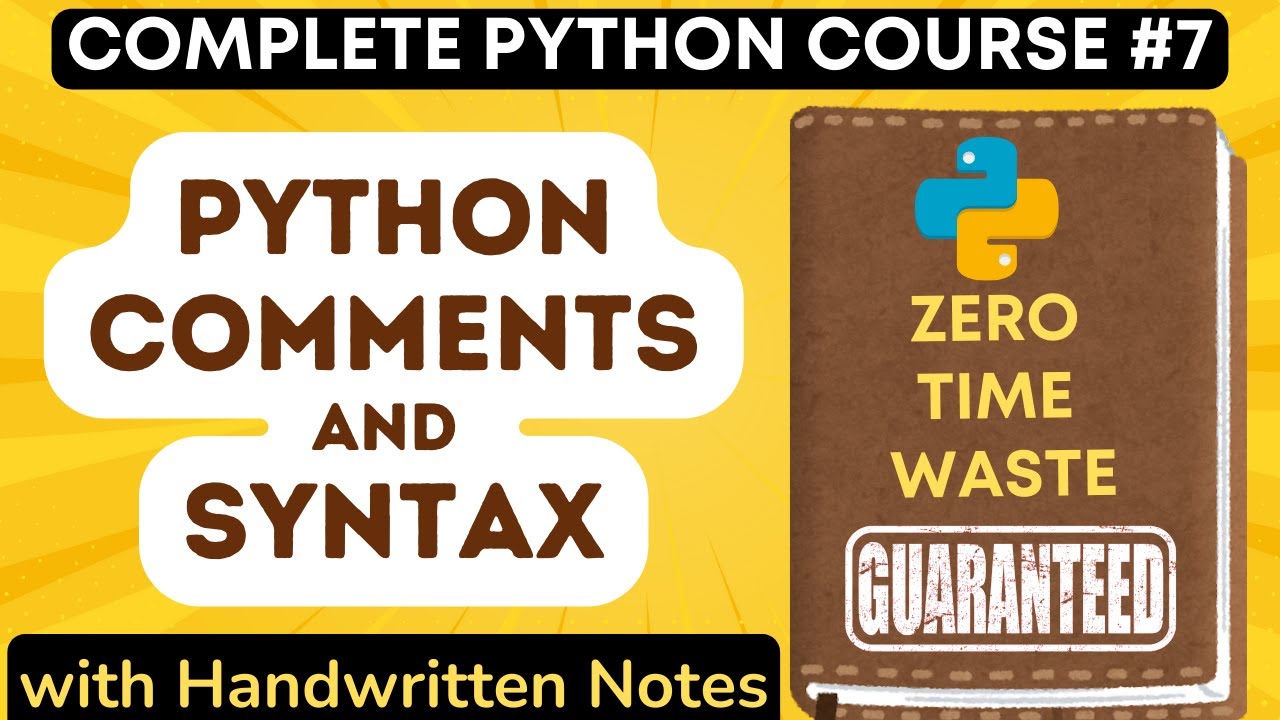 Python Comments and Syntax with Handwritten Notes in Hindi | Python ...