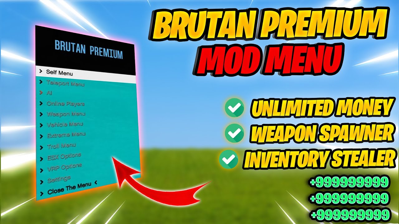 Brutan Premium Menu Fivem Cheat Money Hack Inventory Stealer Troll Options Youtube