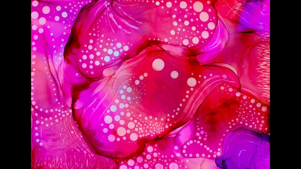 See Alcohol Inks React / Fluid Art Time Lapse - YouTube