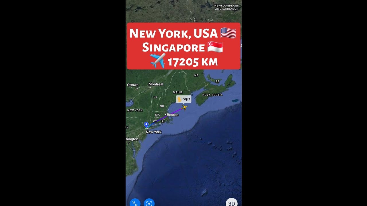 New York, USA 🇺🇸 to Singapore 🇸🇬/ Timeline Flight Route/ AIR TRAFFIC ...