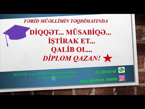 Müsabiqə. İştirak et, diplom qazan. Azərbaycan dili. 9-cu sinif buraxılış sınağı