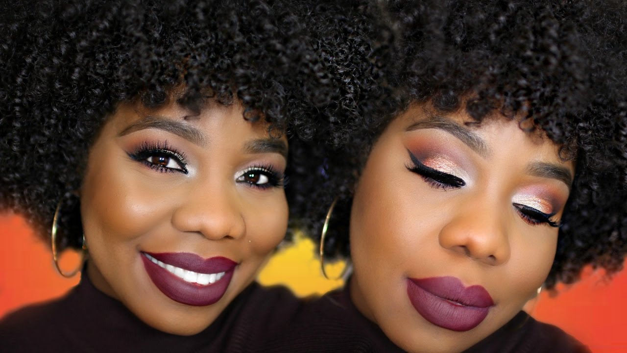 Holiday Fall Glitter Glam +Berry Lips👄 Makeup Tutorial | lovelyanneka - YouTube