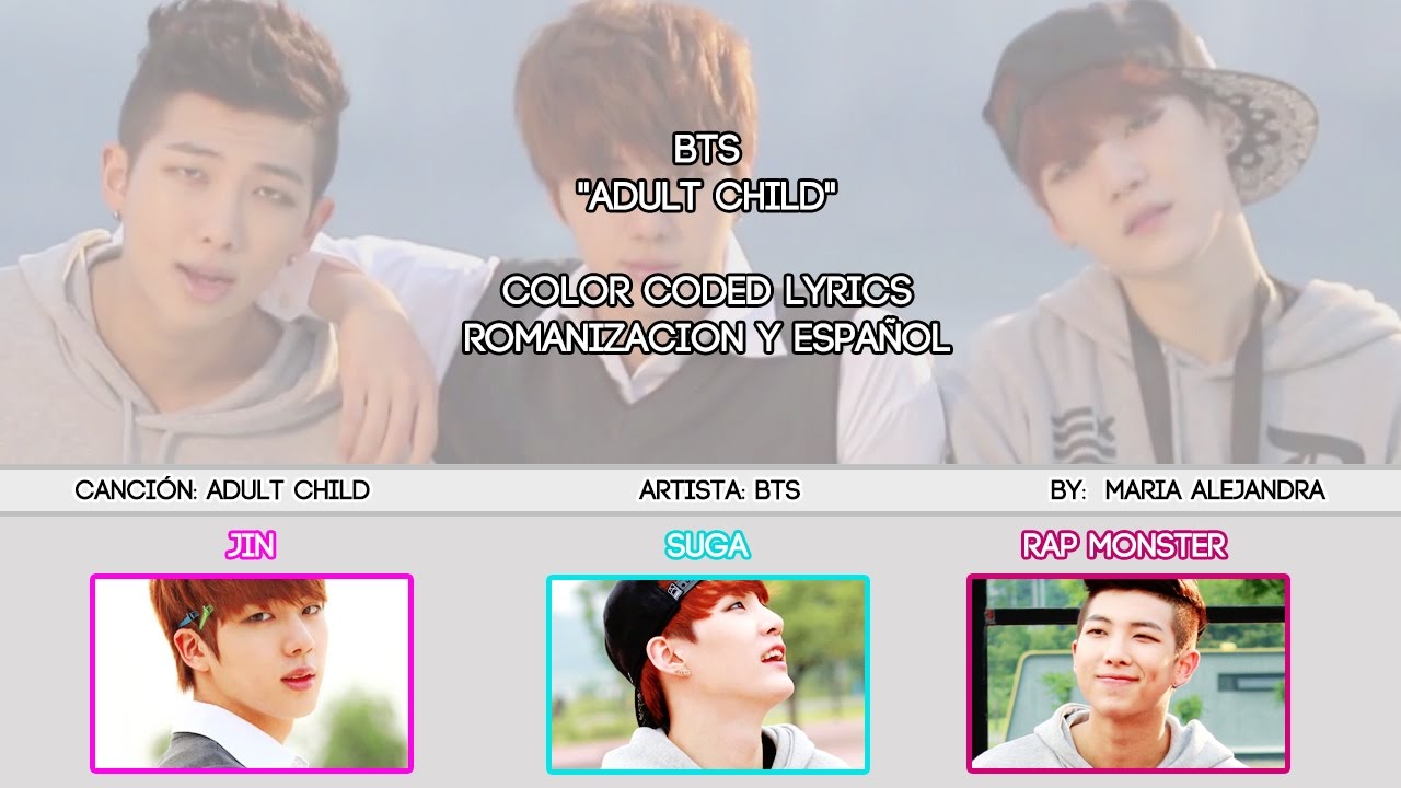 BTS (방탄소년단) "어른아이 (Adult Child)" [COLOR CODED] [ROM|SUBESPAÑOL LYRICS ...