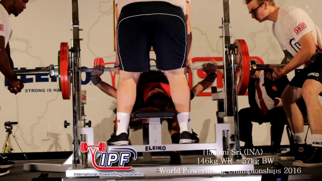 Sri Hartati146kg World record bench press in the 57kg class! - YouTube
