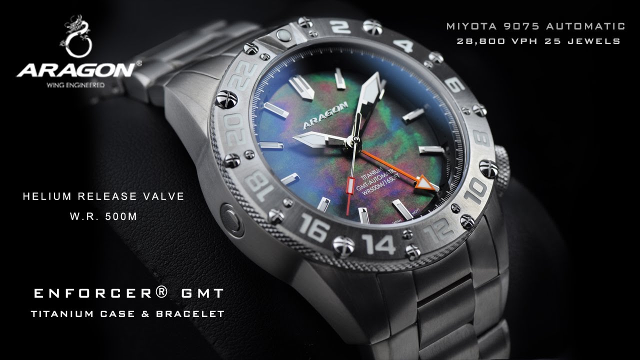ARAGON® Enforcer Titanium 9075 GMT Automatic (Coming Soon) - YouTube