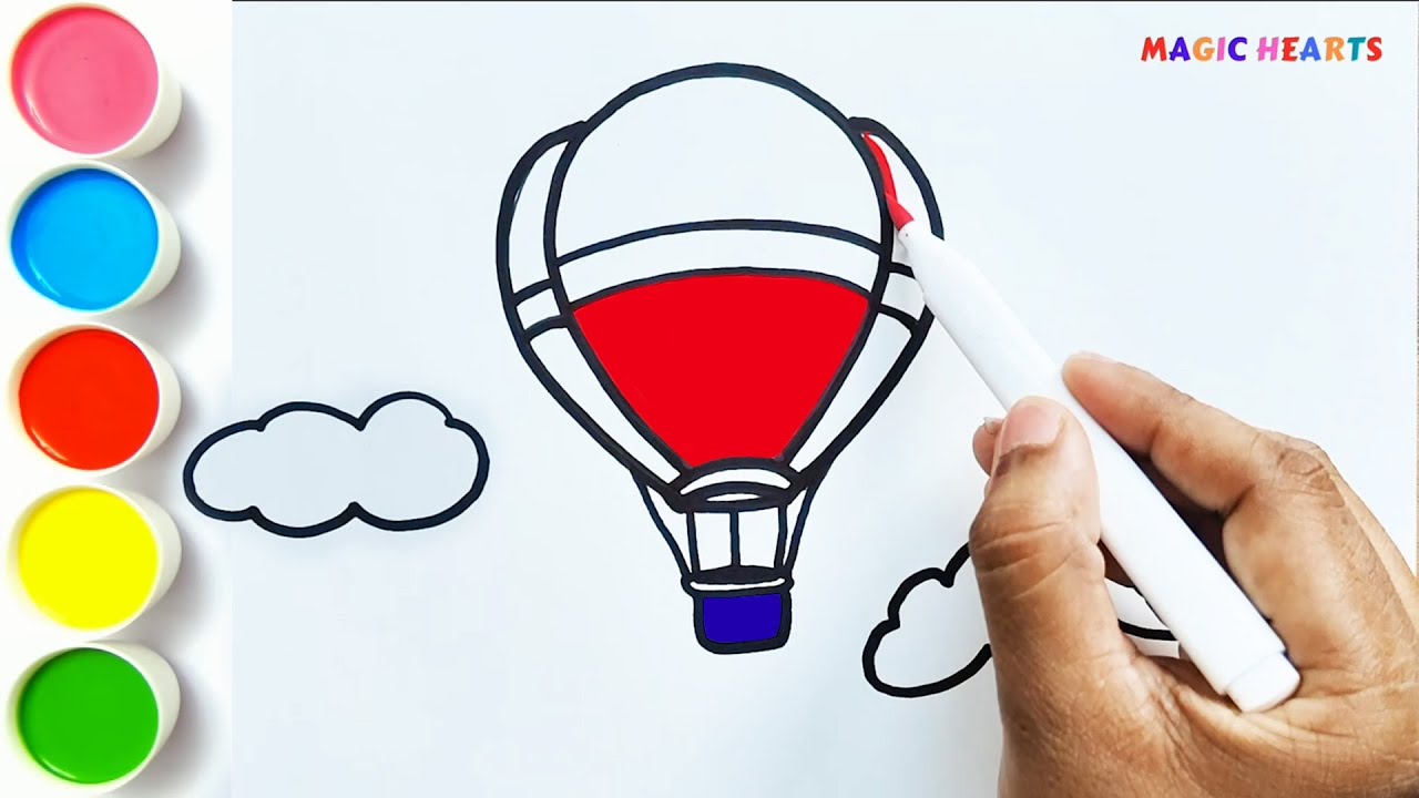 How to Draw a Hot Air Balloon | Easy Step-by-Step Drawing Tutorial for ...