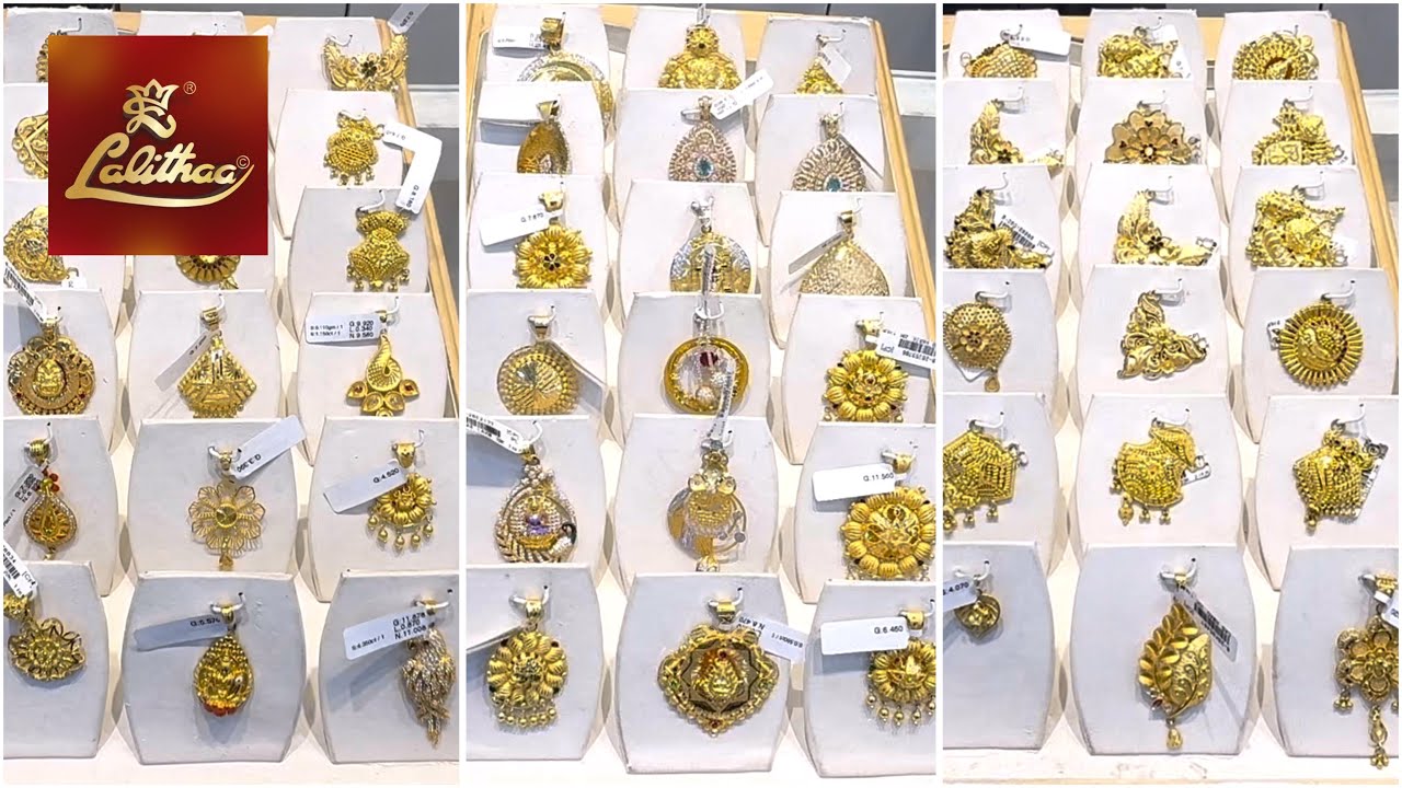 Lalithaa Jewellery Gold Pendant Collections | Fancy Pendant ...