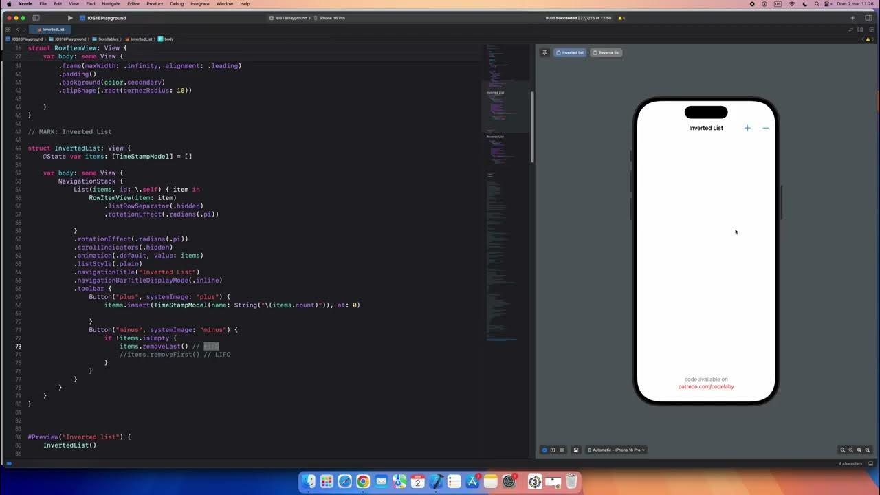 Building Inverted and Reverse Lists in SwiftUI ( LIFO and FIFO ) - YouTube
