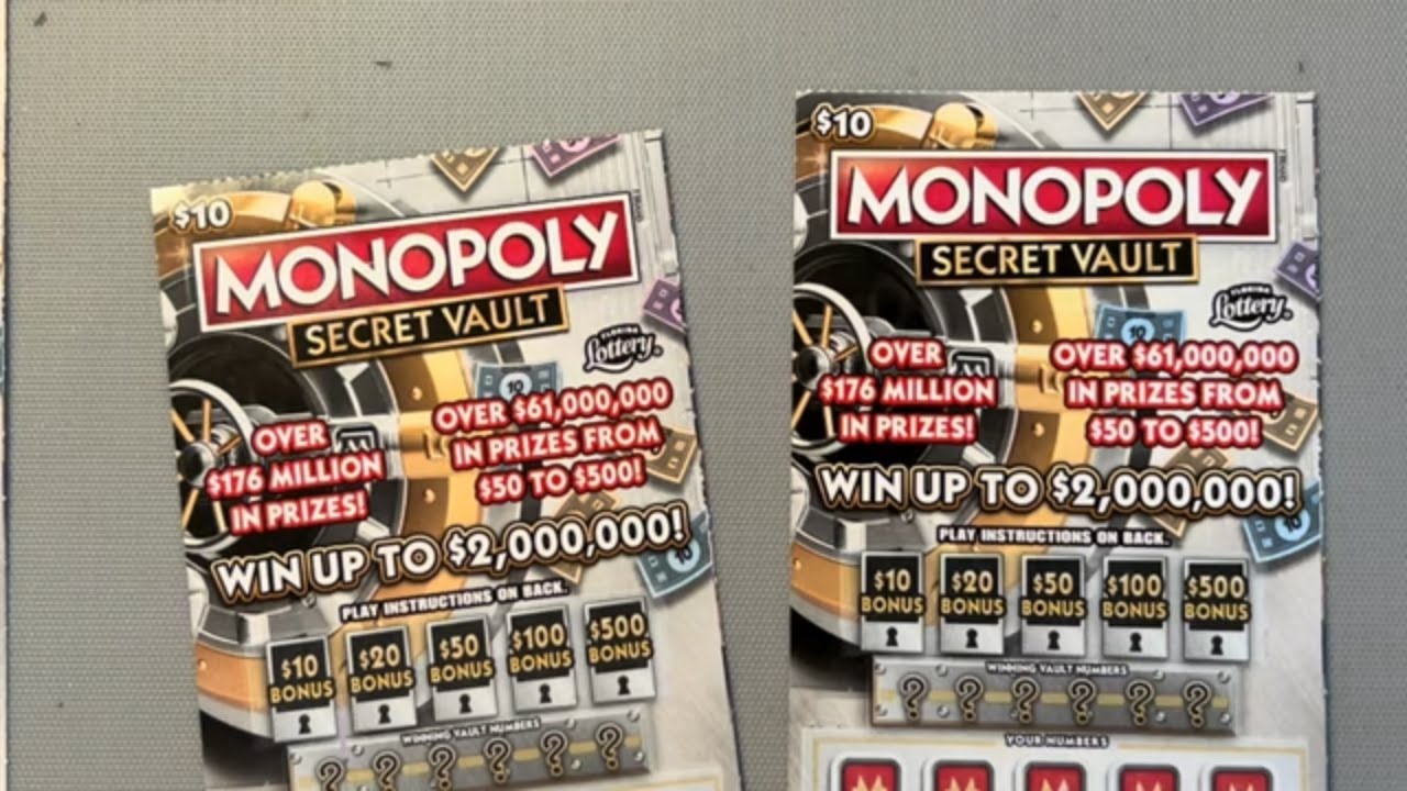 TWO MONOPOLY SECRET VAULT SCRATCH OFFS FROM THE FLORIDA LOTTERY - YouTube