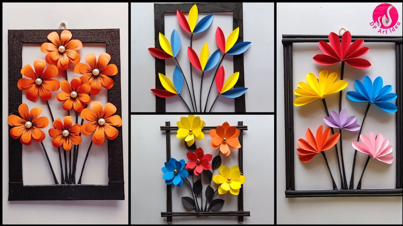 4 Beautiful Paper Wall Hanging|| Paper Craft For Home Decoration ...