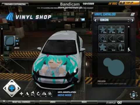Need For Speed World Anime Art Vinyl Tutorial : Hatsune Miku on VW ...