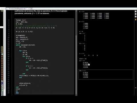 15 Como resolver un Sistema de Ec Lineales con el Método de Relajación (algoritmo en matlab ...