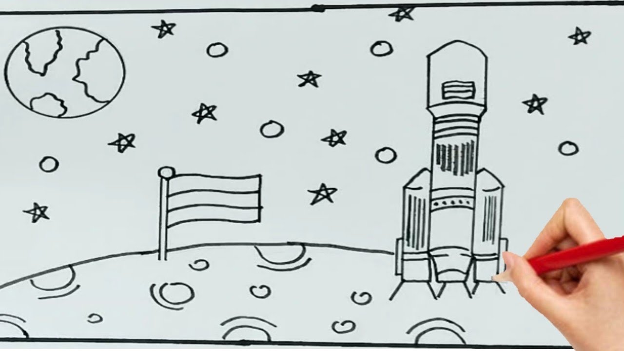 ISRO Chandrayaan 3 sucessful launching ||easy drawing for kids ...