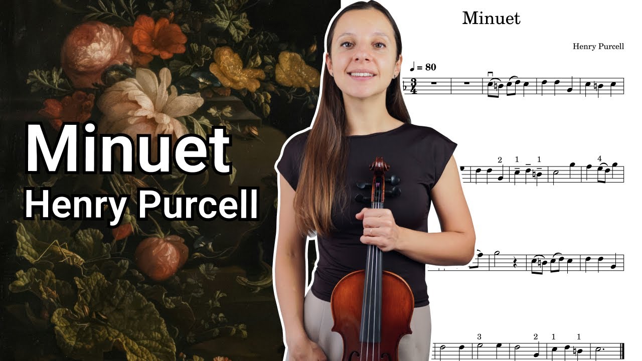 Henry Purcell Minuet | Violin Tutorial with Sheet Music, Animated ...