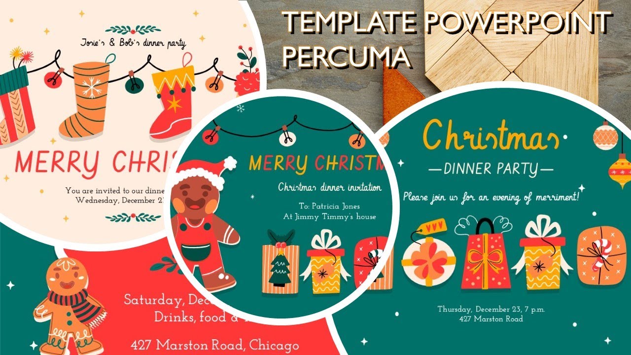Chistmas Dinner Party Invitations - Free Template Powerpoint - YouTube