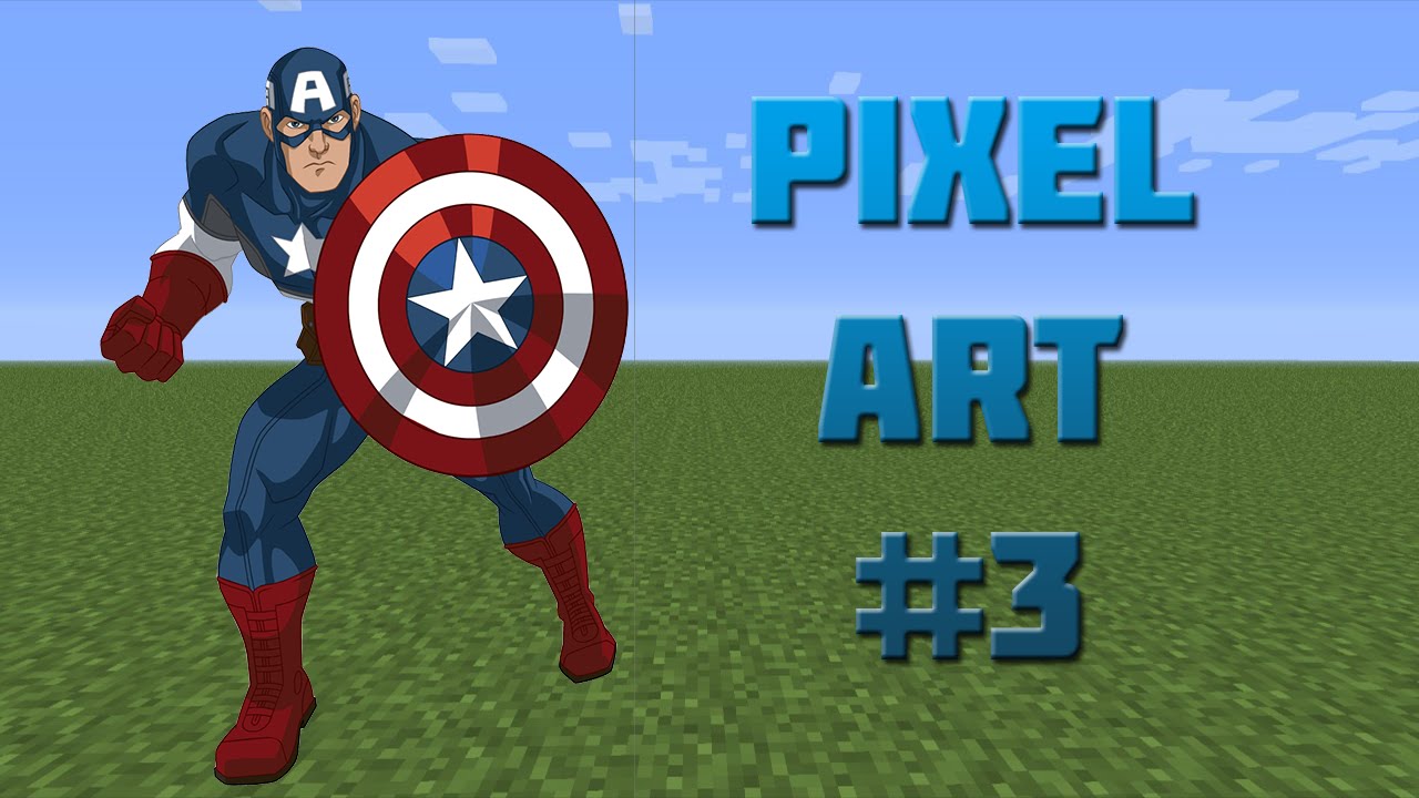Minecraft Pixel Art - Captain America #3 (Xbox 360 Edition) - YouTube