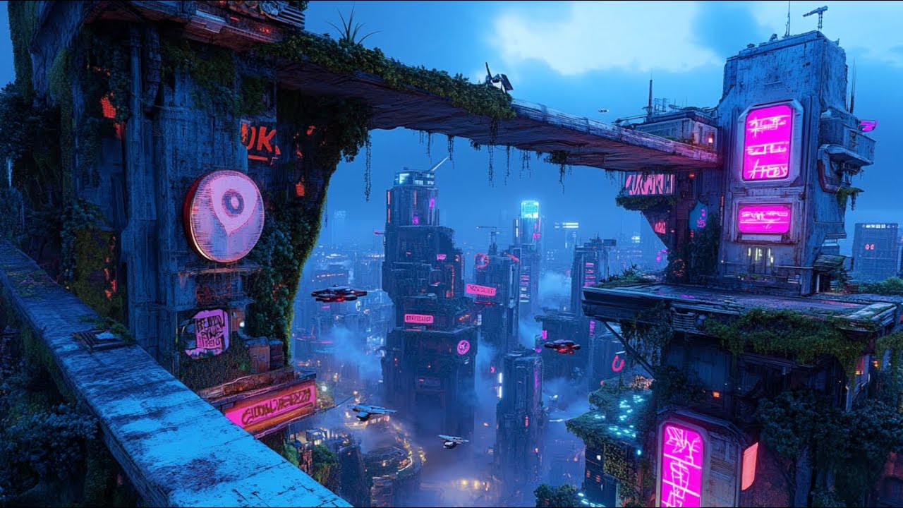Cyberpunk Neon City | Peaceful Melody and Soothing Low Frequency Sound Waves - YouTube