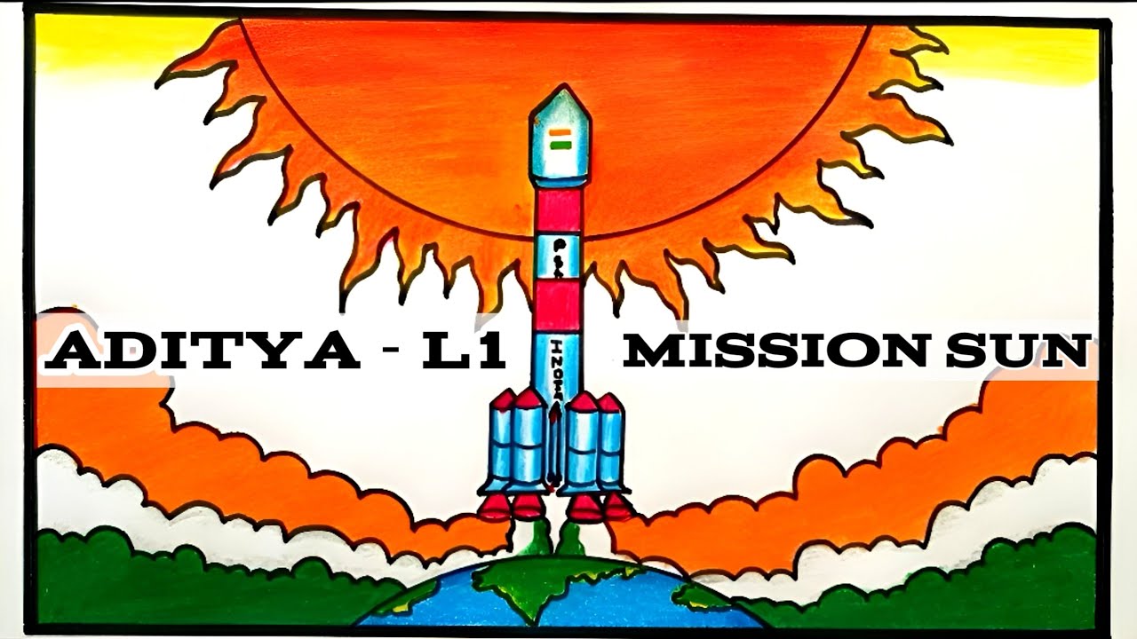 Aditya-L1 Mission Sun Drawing | How to Draw Aditya-L1 | Aditya-L1 ...