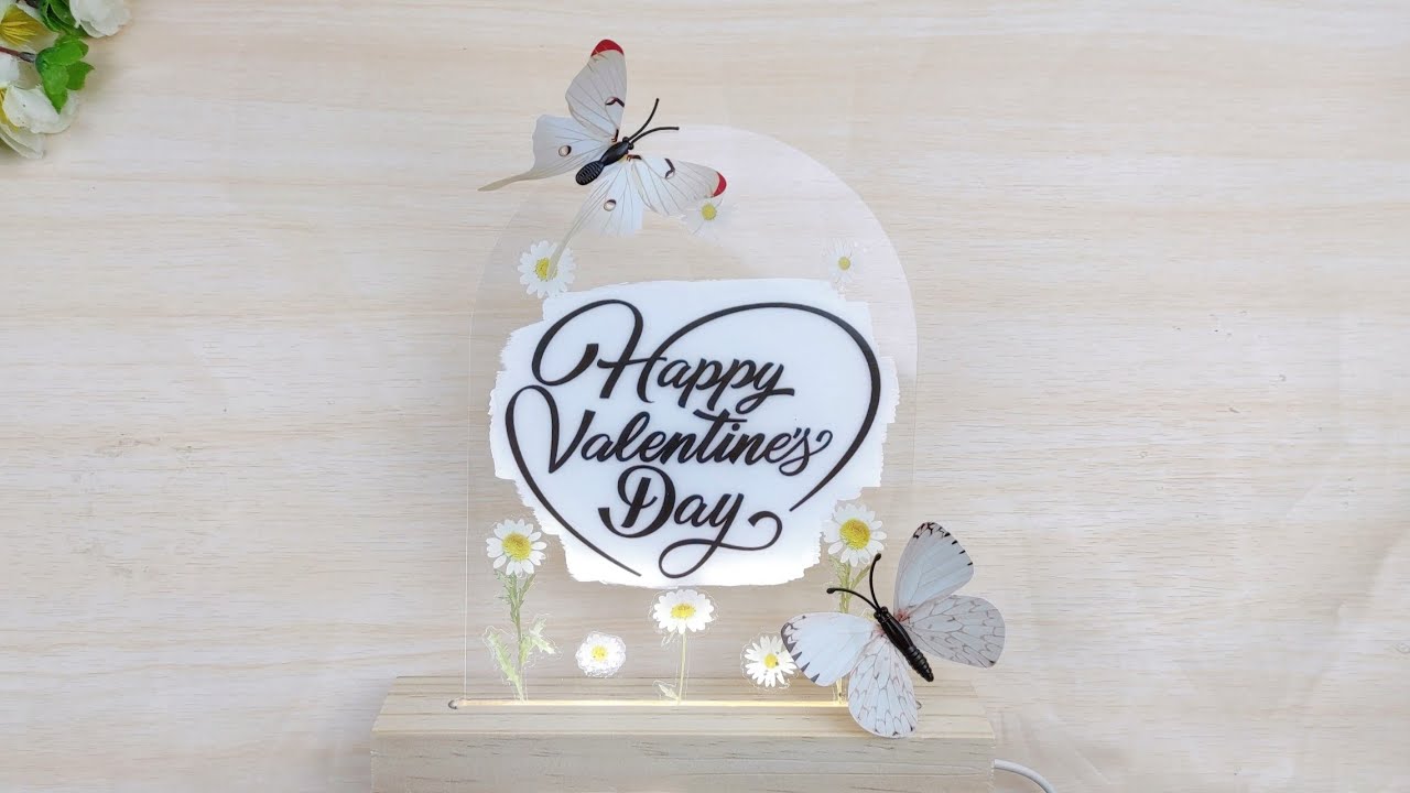 VERY EASY - DIY ACRYLIC SIGN - How to Make Valentine Gift at home - YouTube