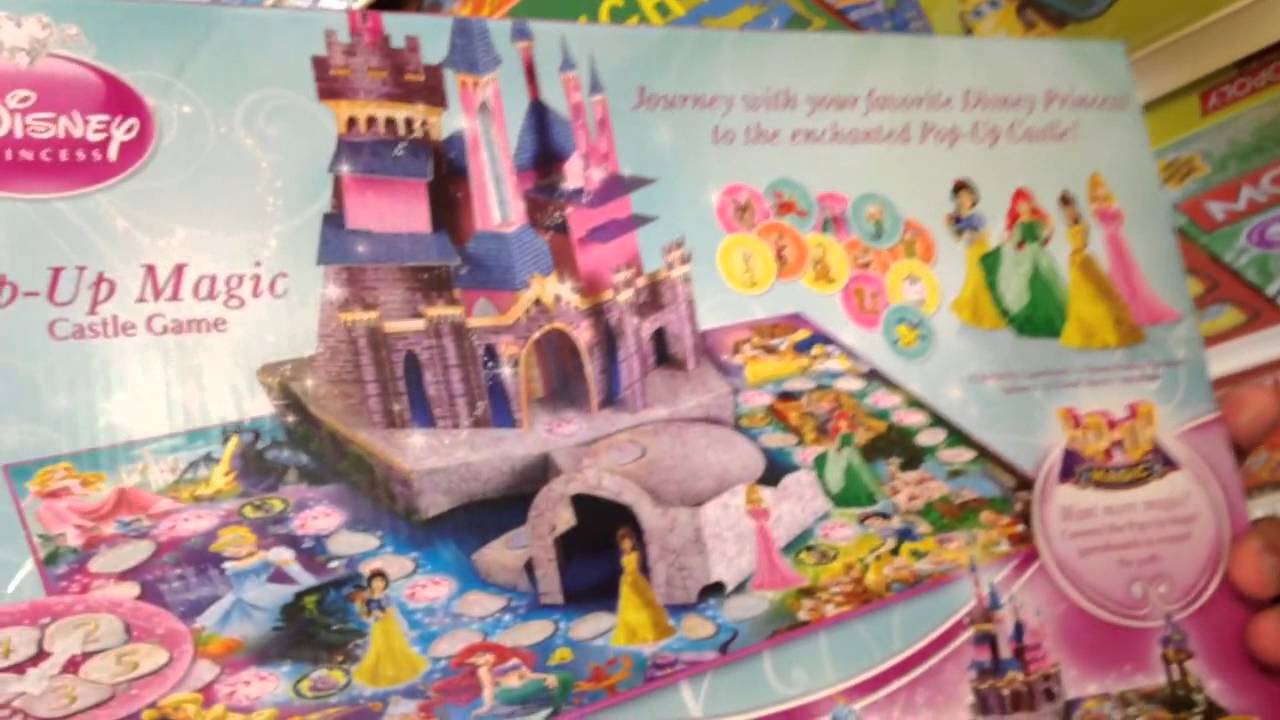 DISNEY PRINCESS "Pop Up Magic Castle Game" AURORA SNOW WHITE BELLE and ...