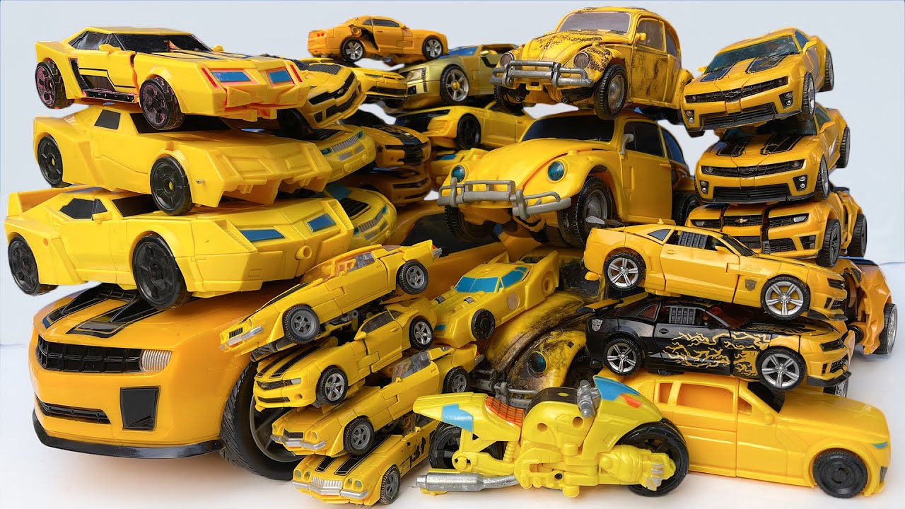 Bộ Sưu Tập Ô tô vàng Bumblebee – Xe cảnh sát, xe biến hình, máy múc cần ...