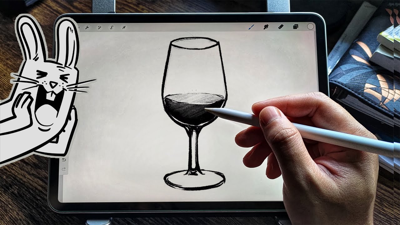 How to draw wine glass - Easy Drawing Tutorial - YouTube