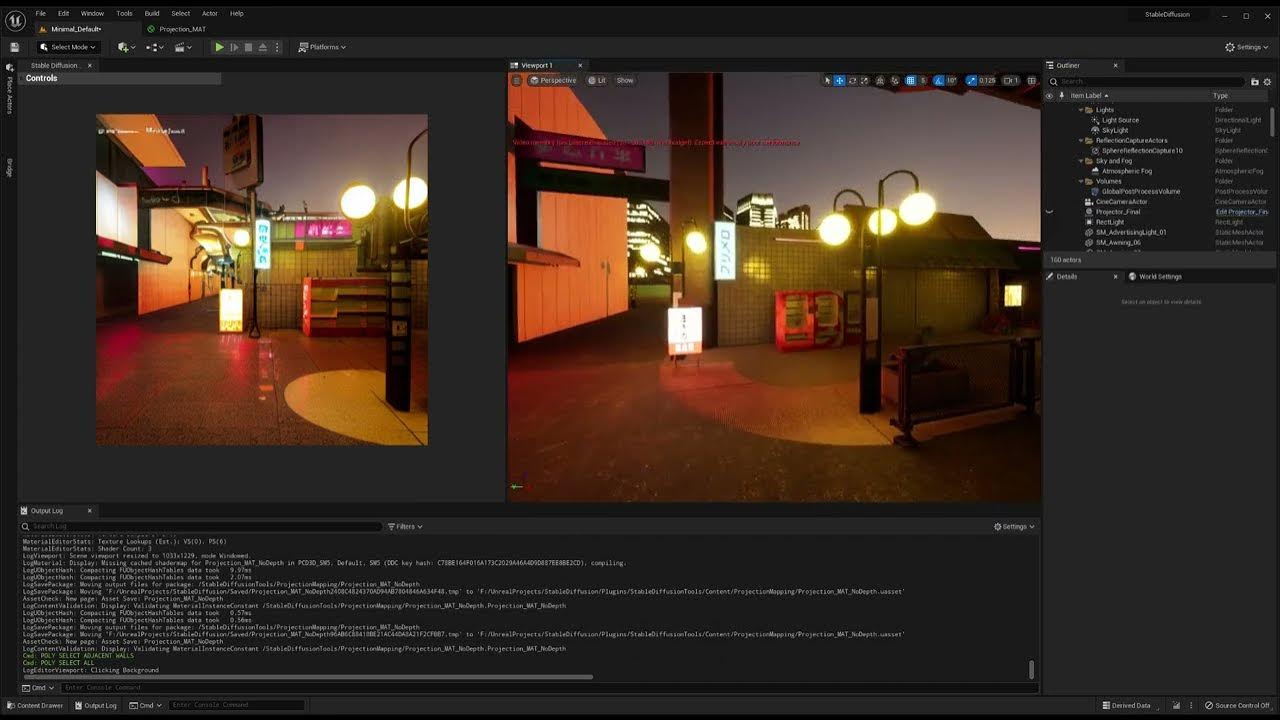 WIP Projection mapping in UE5 using Stable Diffusion - YouTube