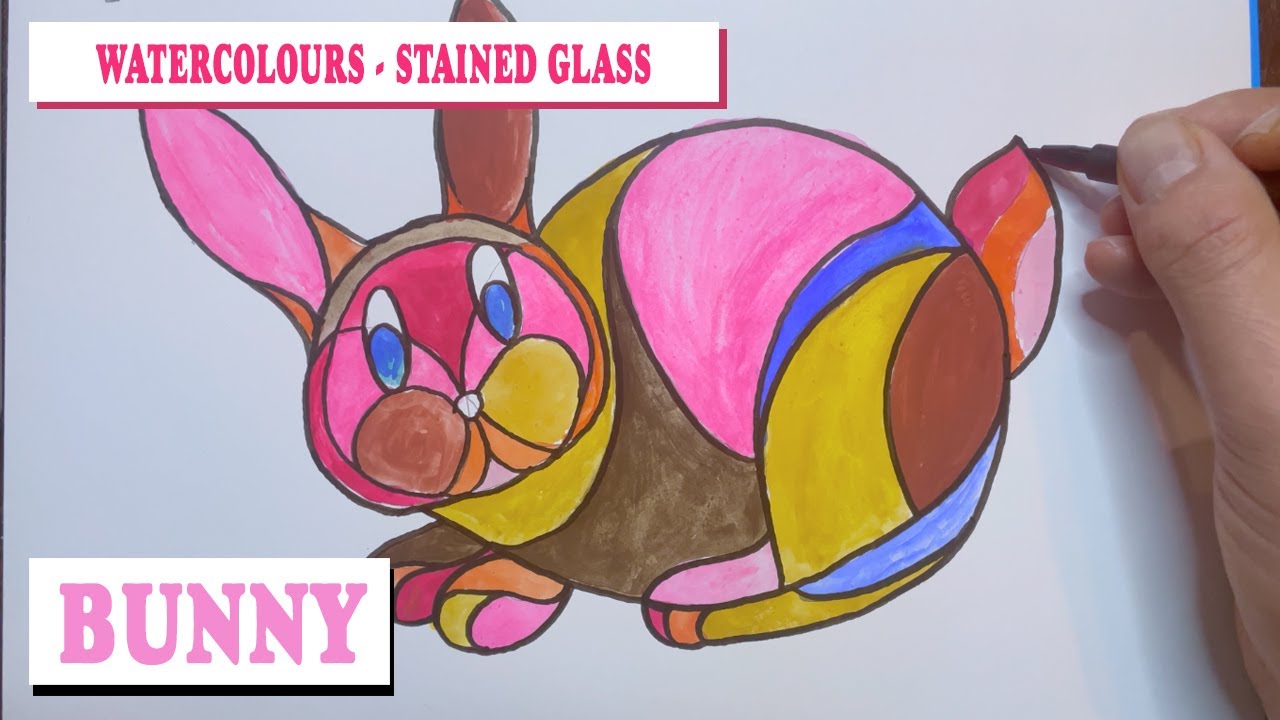 Creating a Stained-Glass Effect with Watercolours: Fun and Easy Bunny ...