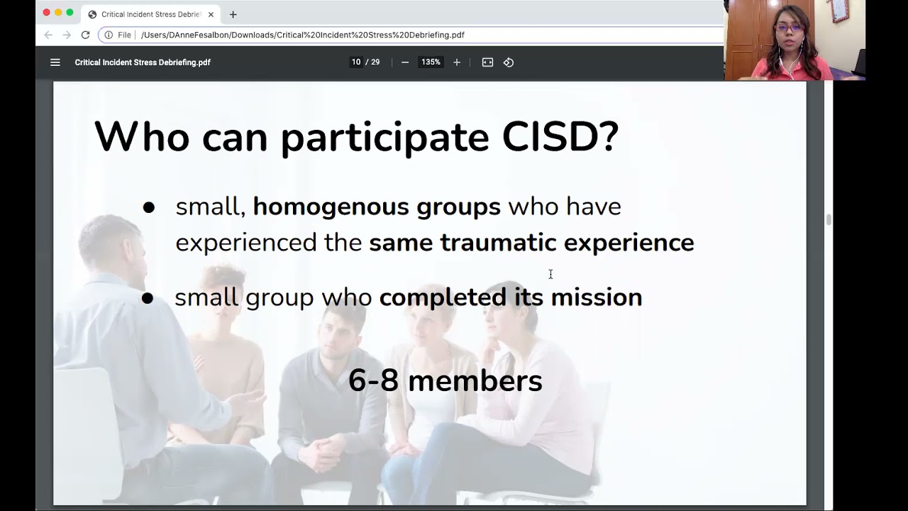 Critical Incident Stress Debriefing (CISD) class report - YouTube