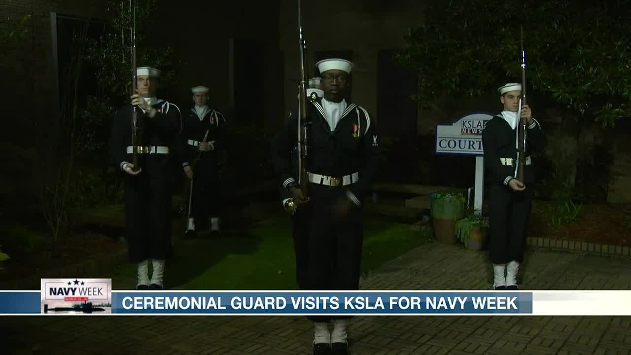 U.S. Navy Ceremonial Guard shows incredible skill at KSLA's studio ...