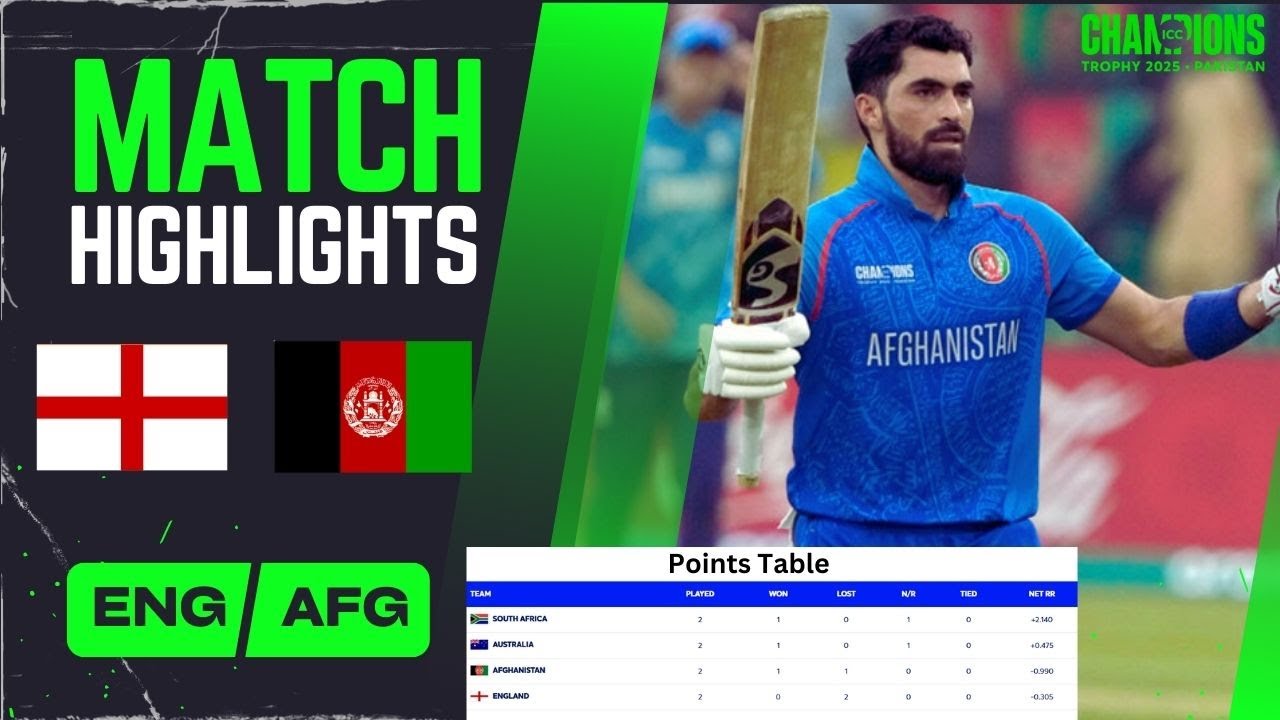 Afg Vs Eng / Eng vs Afg Highlights / Champions Trophy 2025 / Joe Root ...