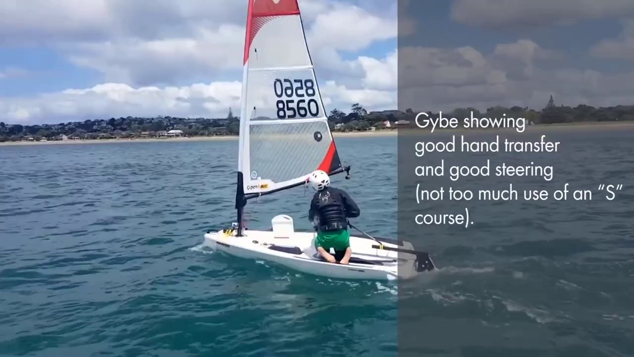 Open Skiff - light wind gybe - YouTube
