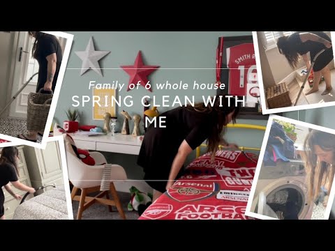 Clean with me | family of 6| complete house clean for spring | motivation